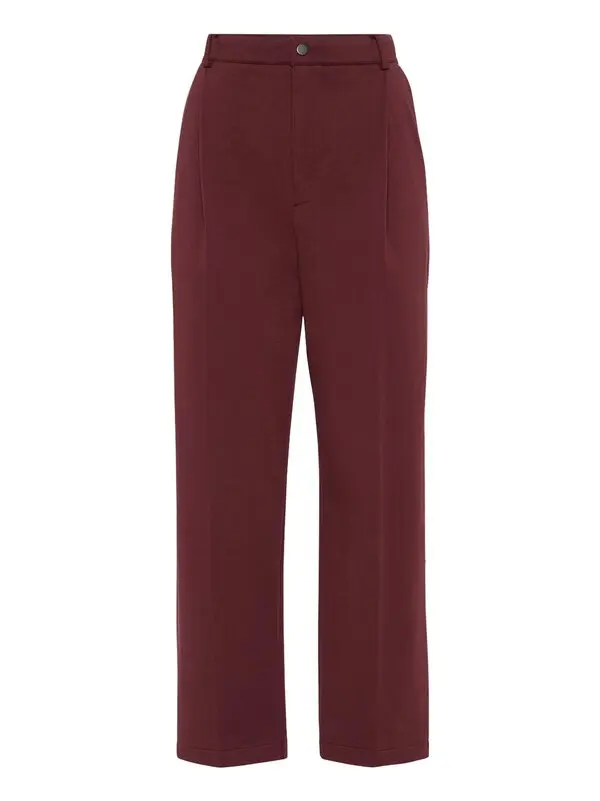 Brunello Cucinelli Stretch-cotton Cropped Trousers - Red