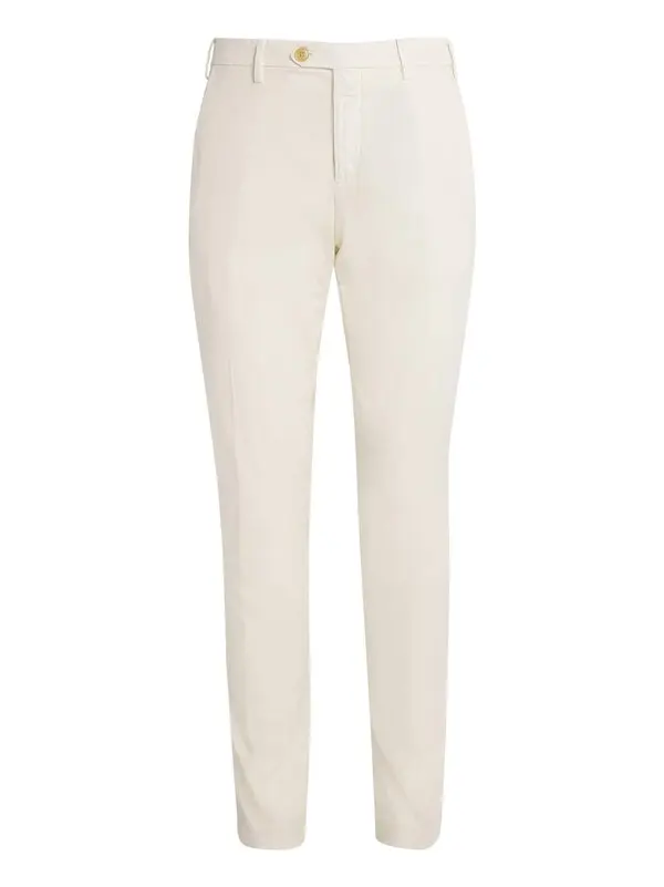 Canali Stretch-cotton Straight Chinos - White