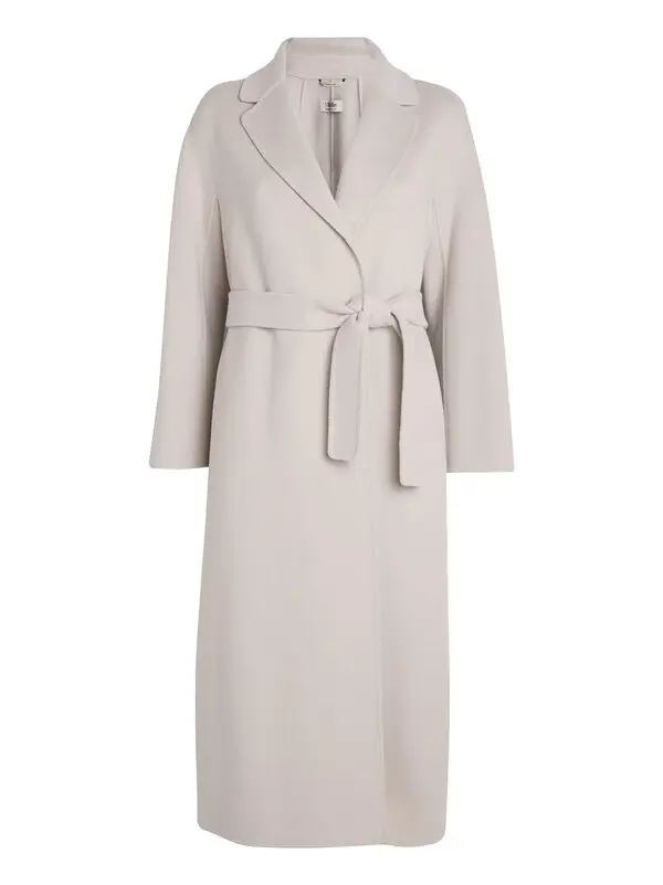 Max Mara Virgin Wool Wrap Coat - White