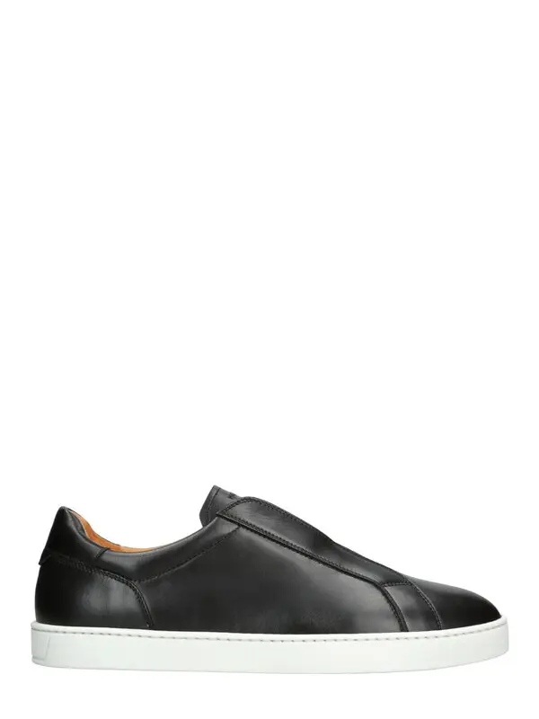 Magnanni Leather Slip-on Sneakers - Black