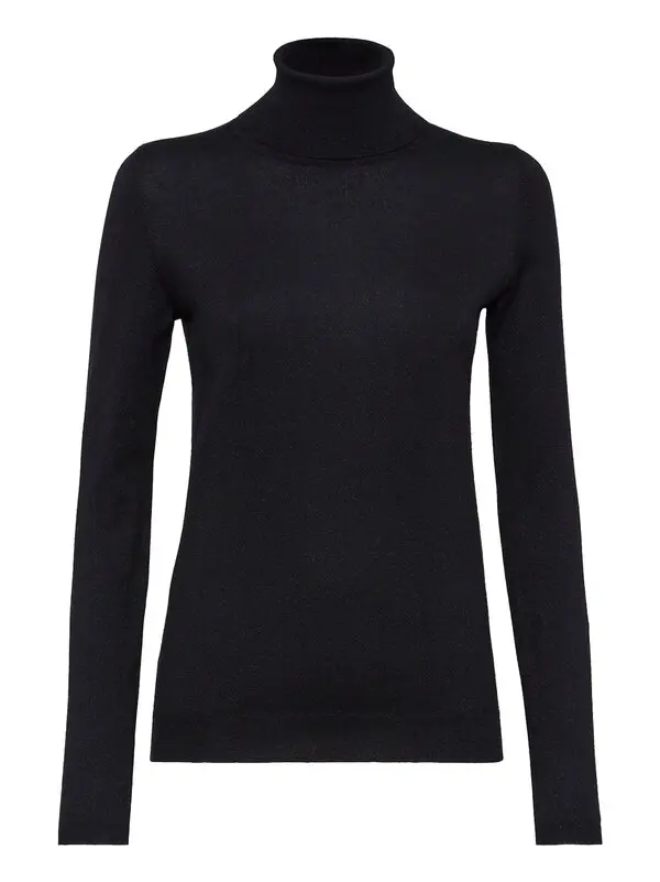 Brunello Cucinelli Cashmere-silk-blend Rollneck Sweater - Black