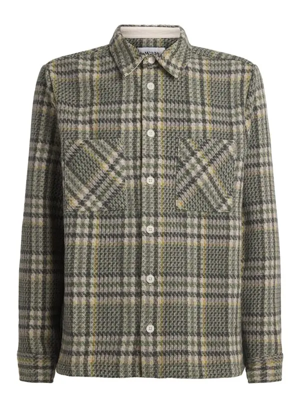 WAX LONDON Wool-blend Check Whiting Overshirt - Green