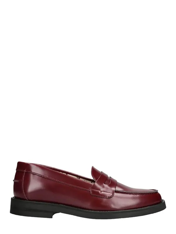DUKE + DEXTER Wilde Leather Penny Loafers - Burgundy