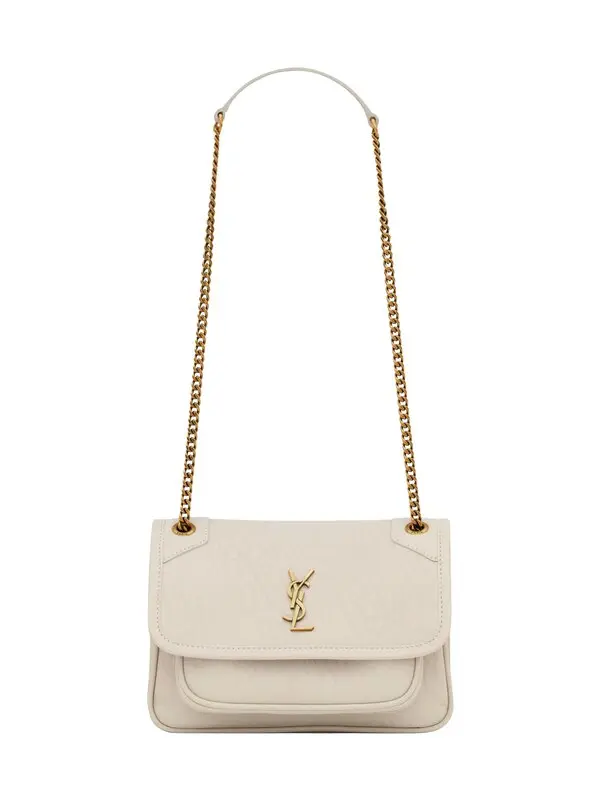 Saint Laurent Mini Leather Niki Shoulder Bag - White