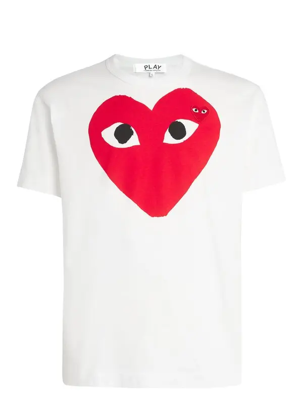 Play Comme Des Garcon Heart Logo T-shirt - White