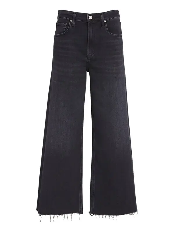 Citizens Of Humanity Cropped Lyra Wide-leg Jeans - Black