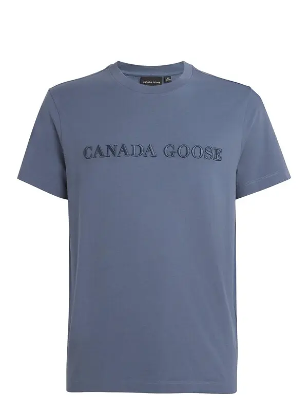 Canada Goose Cotton Embroidered Emerson T-shirt - Blue