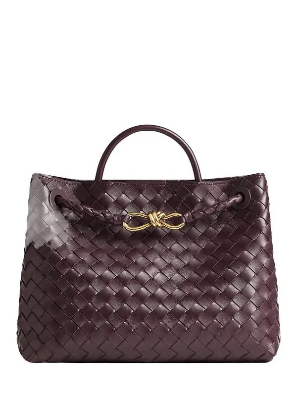 Bottega Veneta Small Intrecciato Leather Andiamo Top-handle Bag - Brown