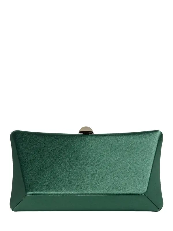 Rodo Satin Lally Clutch Bag - Green