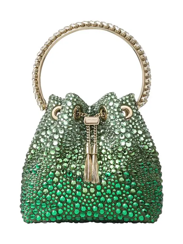 JIMMY CHOO Bon Bon Embellished Top-handle Bag - Green