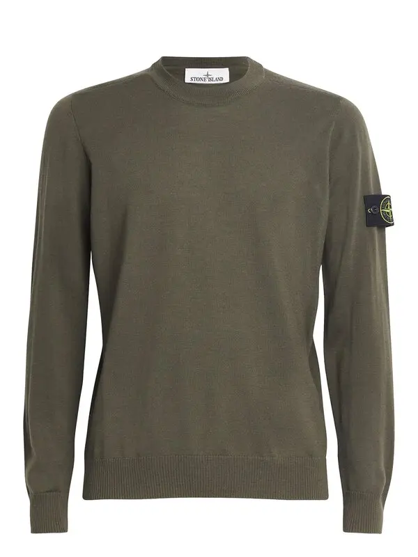Stone Island Virgin Wool Crew-neck Sweater - Green