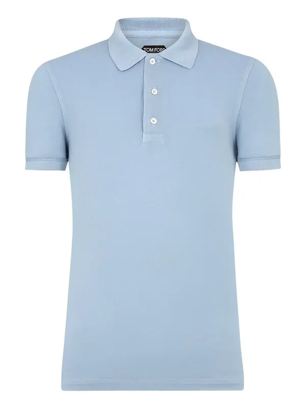 TOM FORD Piquet Polo Shirt - Blue