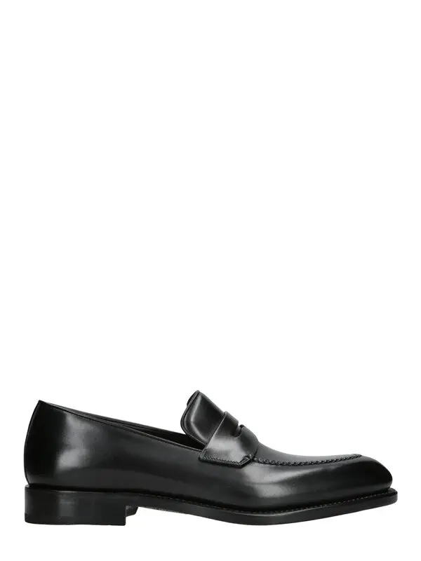 FERRAGAMO Leather Loafers - Black