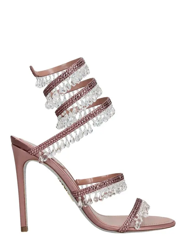 Rene Caovilla Chandelier 105 Satin Sandals - Nude