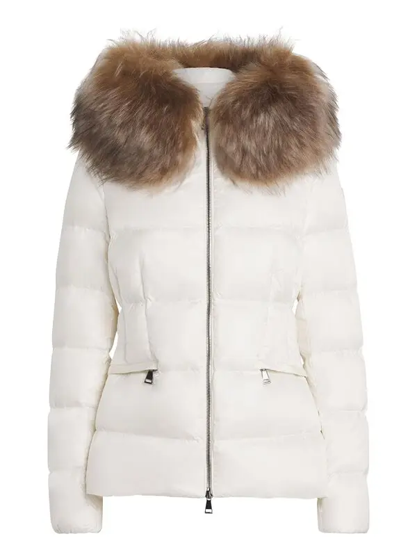 Moncler Shearling-trim Boed Puffer Jacket - Beige