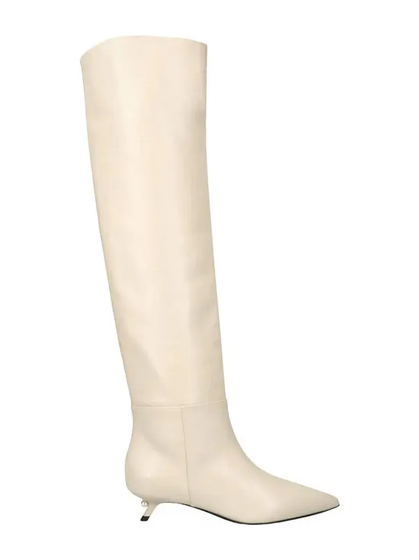ALEVI MILANO Leather Derby Knee-high Boots - Beige