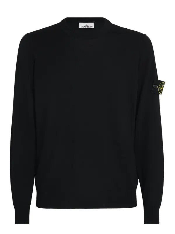 Stone Island Wool-blend Crew-neck Sweater - Navy