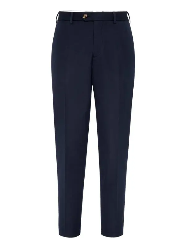 Brunello Cucinelli Cotton-virgin Wool Gabardine Trousers - Blue