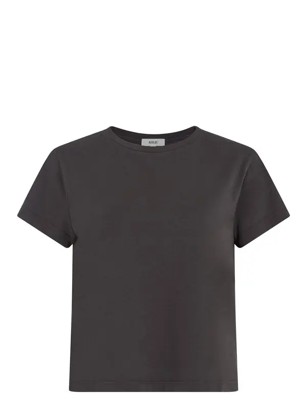 AGOLDE Organic Cotton Adine Shrunken T-shirt - Grey