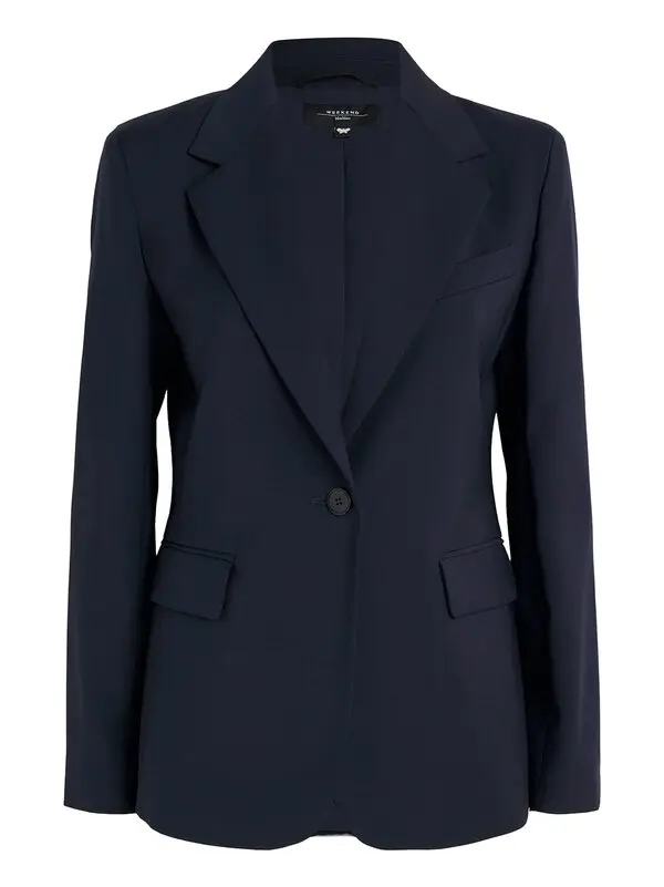 Max Mara Virgin Wool Single-breasted Blazer - Blue