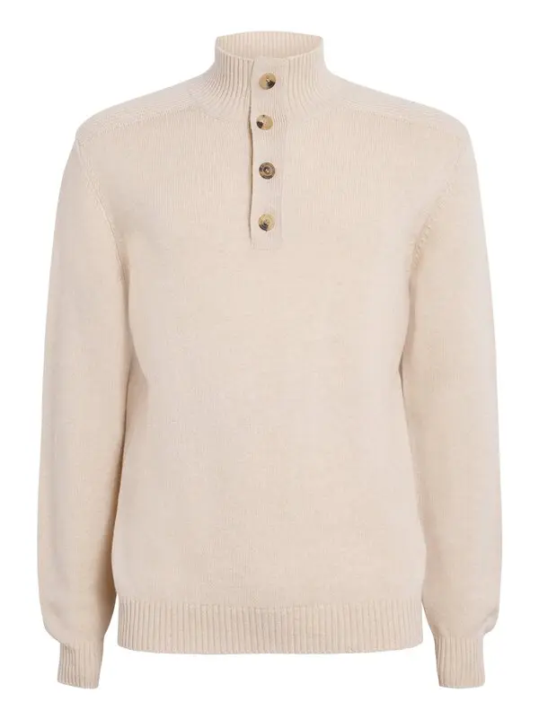 Harrods Cashmere Button-down Sweater - Ivory