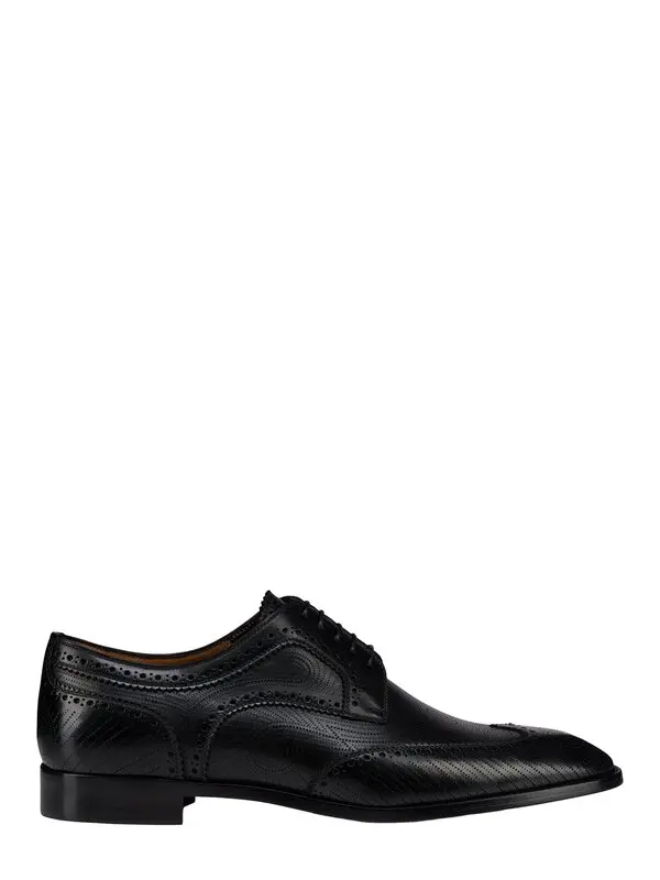 CHRISTIAN LOUBOUTIN Grave Calf Leather Derby Shoes - Black