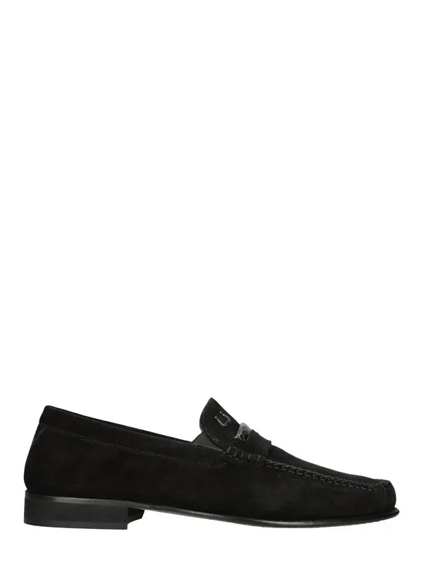 BROTINI Croc-effect Leather Loafers - Black