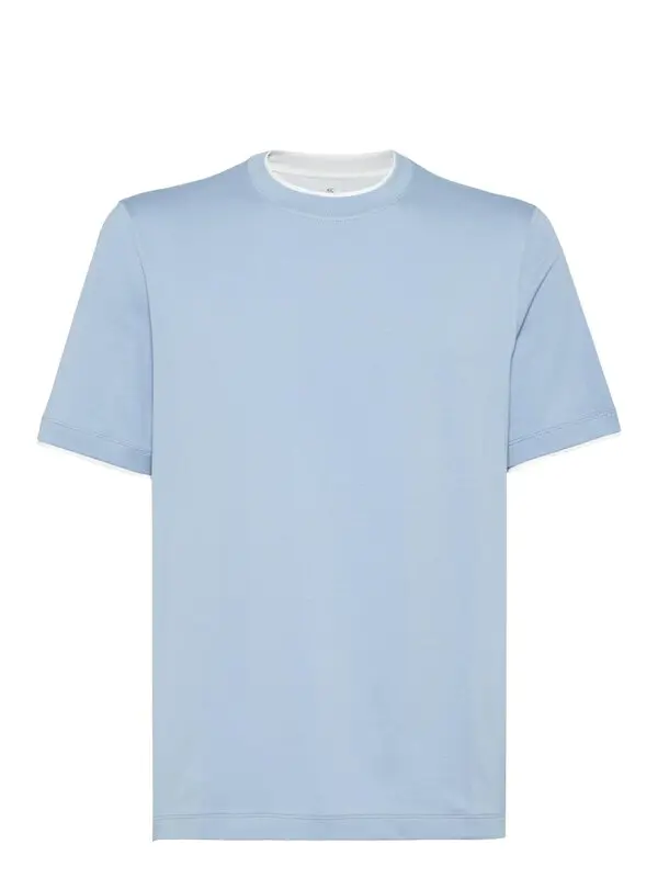 Brunello Cucinelli Cotton Faux-layered T-shirt - Blue