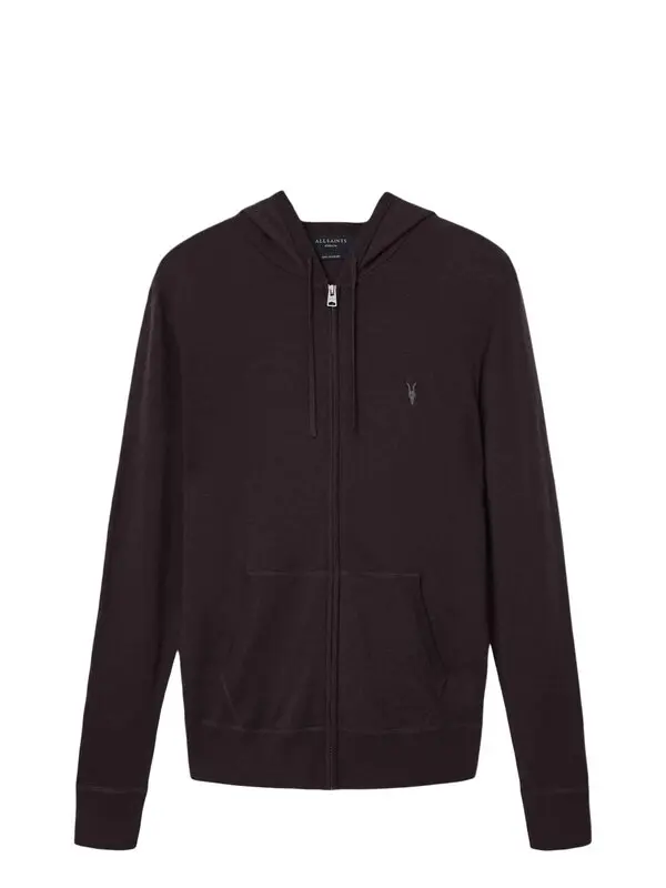 ALLSAINTS Merino Wool Mode Hoodie - Brown