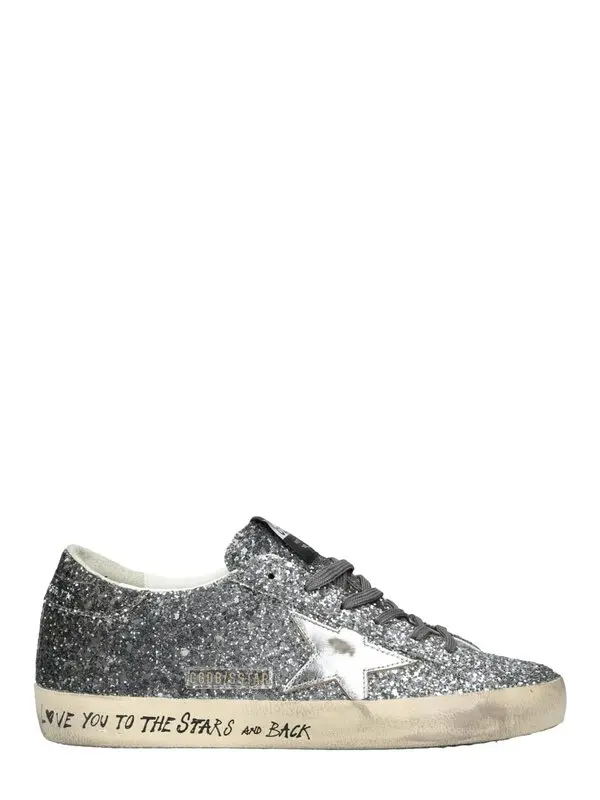 GOLDEN GOOSE Super-star Glitter Sneakers - Silver