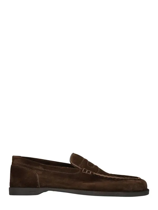 John Lobb Suede Pace Loafers - Brown