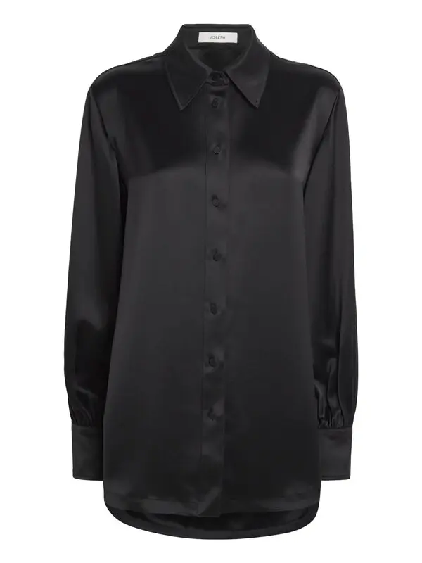 JOSEPH Satin Dieu Blouse - Black