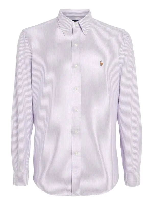 Polo Ralph Lauren Cotton Striped Oxford Shirt - Purple