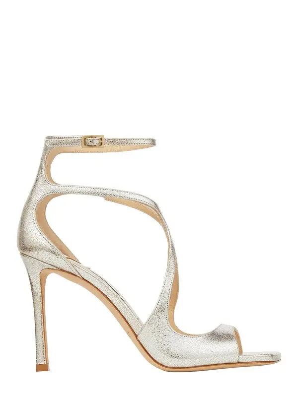 JIMMY CHOO Azia 95 Leather Sandals - Neutral