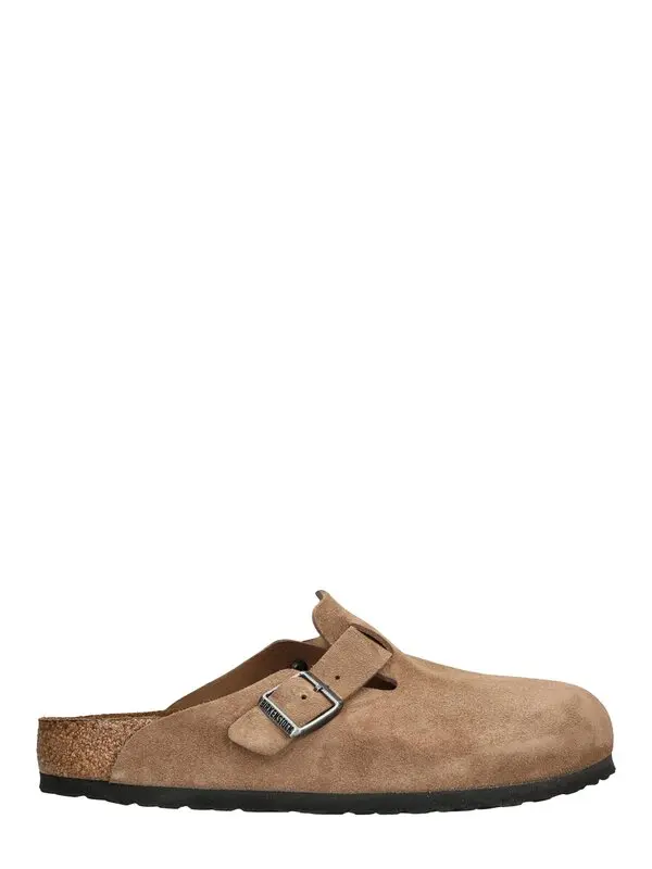 BIRKENSTOCK Suede Boston Clogs - Brown