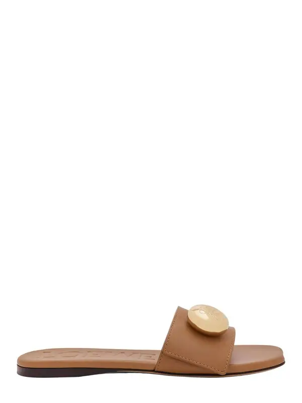 Loewe Leather Slides - Brown