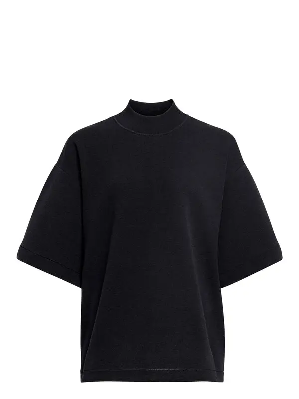 Alaïa Cotton-blend Knit T-shirt - Black