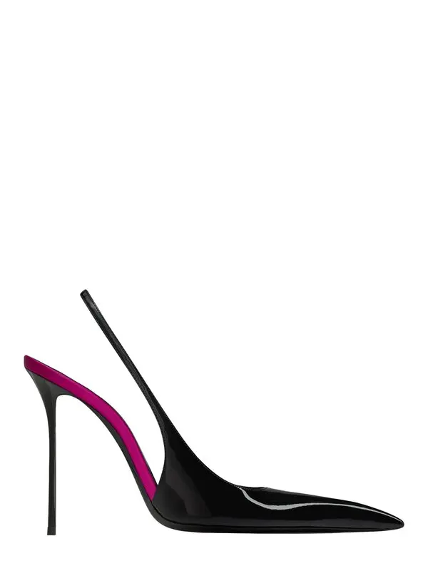 Saint Laurent Patent Leather Amalia Slingback Pumps - Black