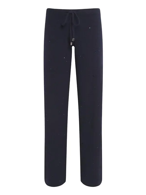 WILLIAM SHARP Cashmere Crystal-embellished Sweatpants - Navy