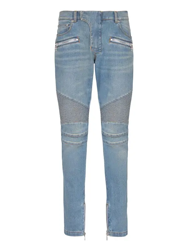 Balmain Biker Slim Jeans - Blue