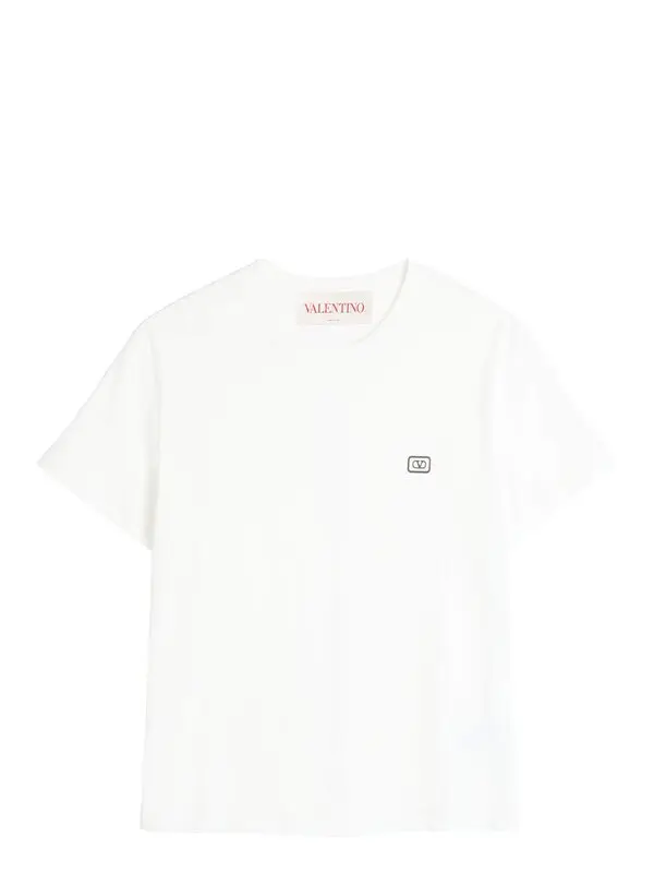 Valentino Garavani Cotton Vlogo T-shirt - Ivory