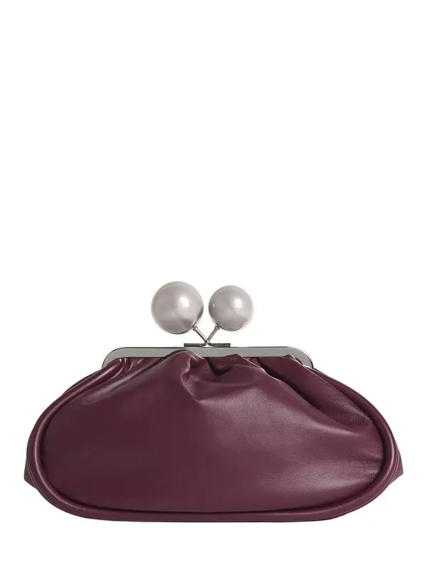 Max Mara Medium Leather Pasticcino Clutch - Purple