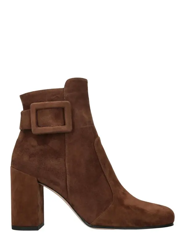 ROGER VIVIER Suede Polly Ankle Boots - Brown