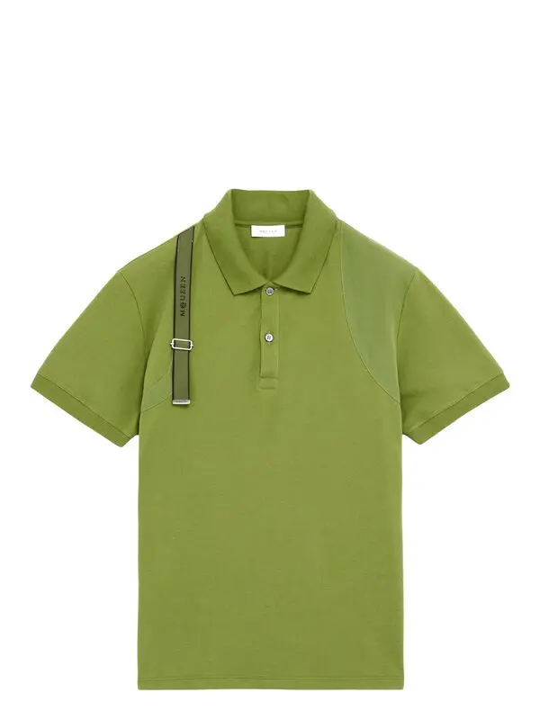 Alexander McQueen Cotton Harness Polo Shirt - Green