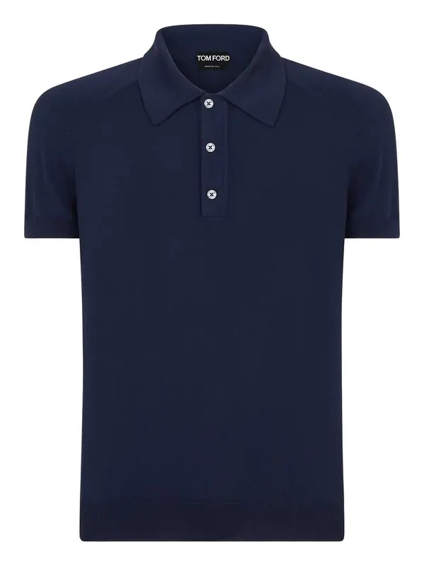TOM FORD Wool-blend Polo Shirt - Navy