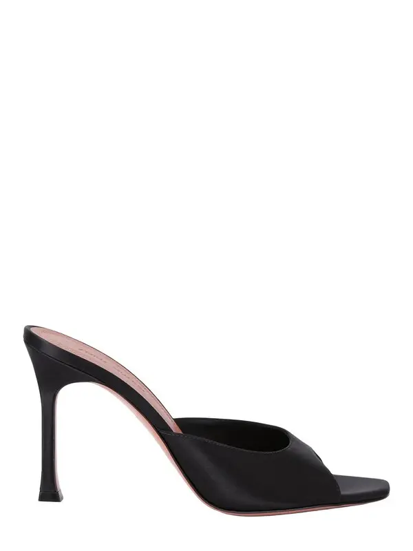 Amina Muaddi Satin Alexa Mules 95 - Black