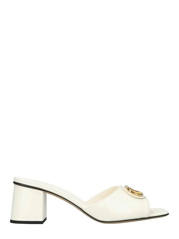 Valentino Garavani Leather Vlogo Mules - Beige