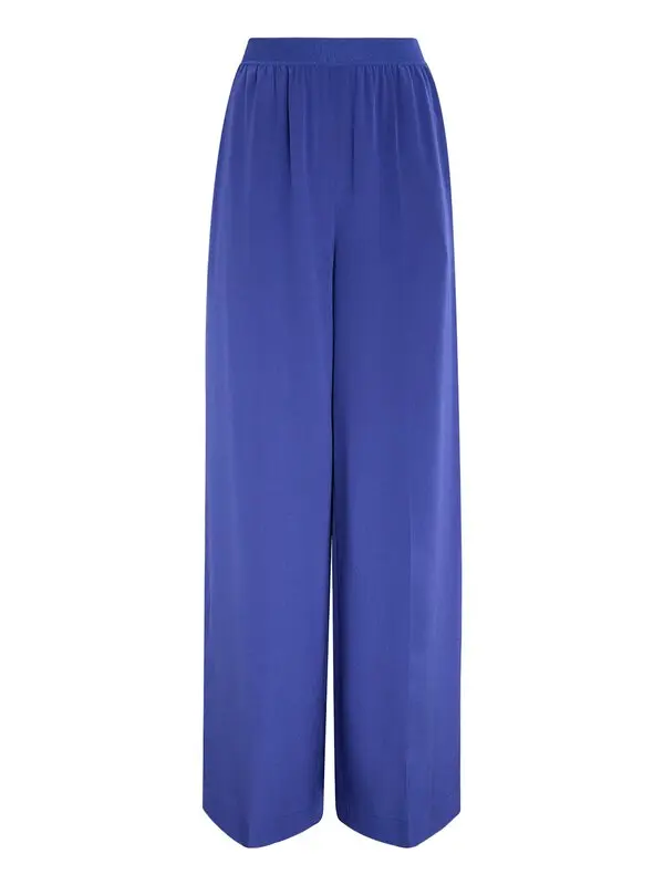 JOSEPH Silk Hulin Wide-leg Trousers - Blue