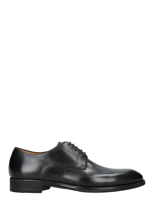 Magnanni Leather Derby Shoes - Black