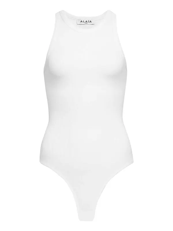 Alaïa Ribbed Bodysuit - White